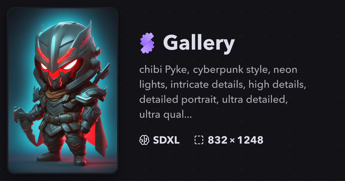 "chibi Pyke, cyberpunk style, neon lig..." | Gallery | Stablecog