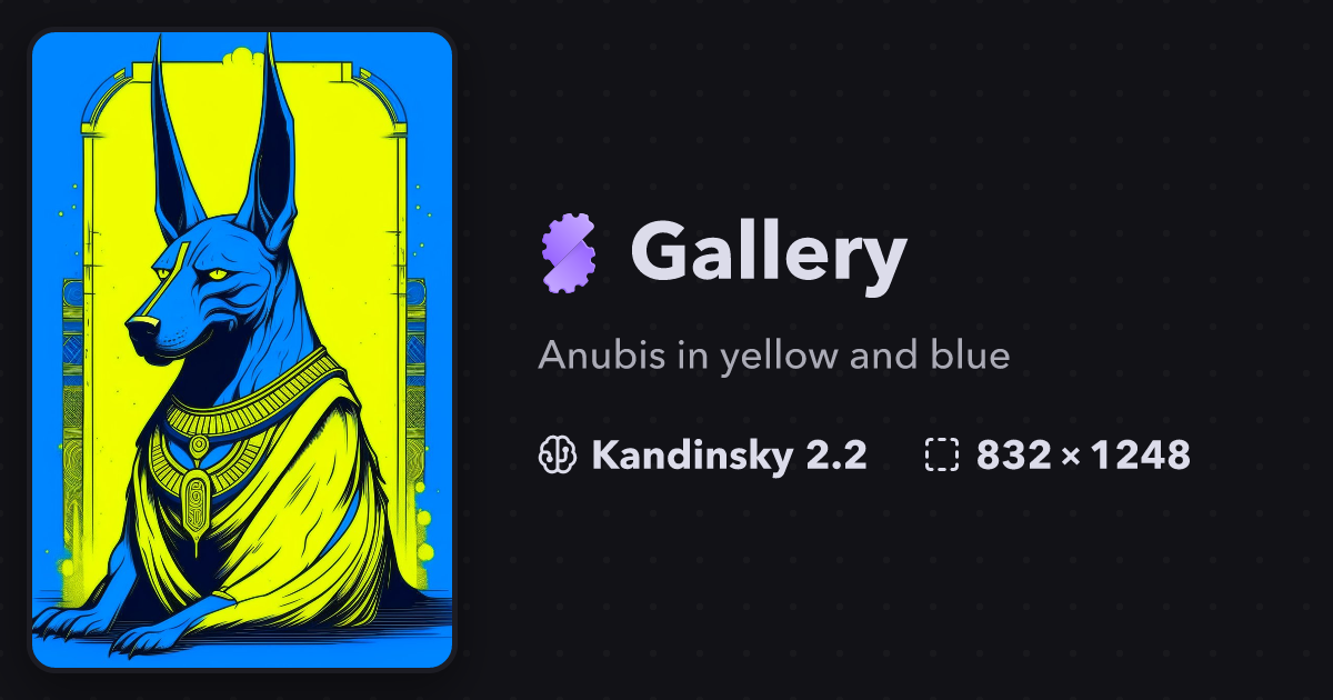 "Anubis in yellow and blue" | Gallery | Stablecog
