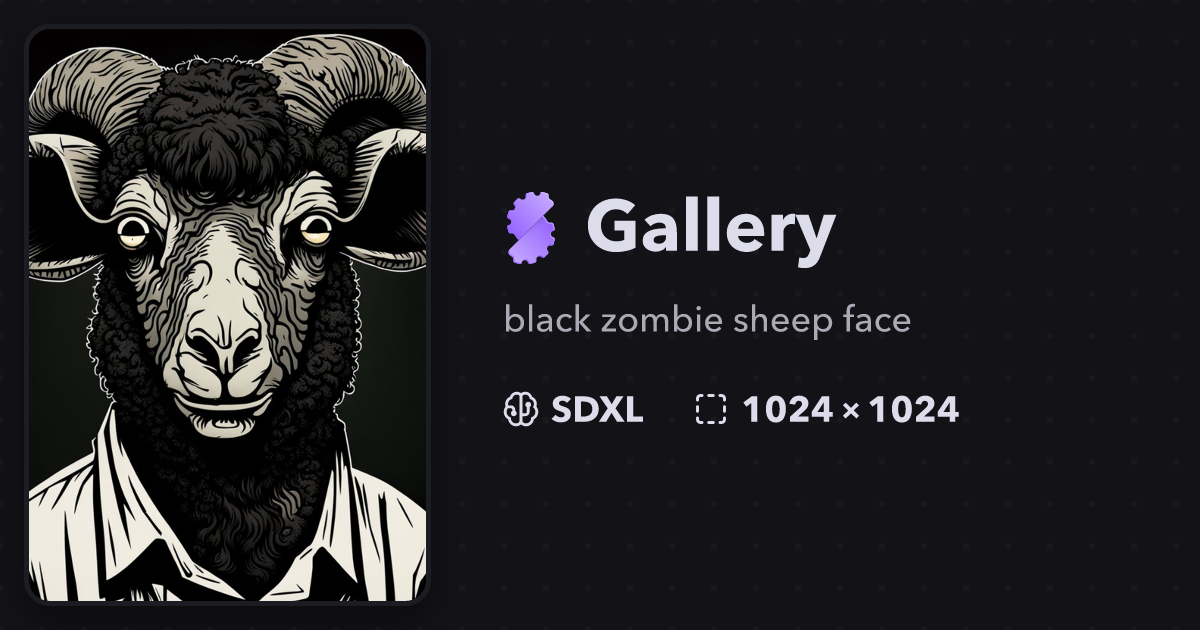 "black zombie sheep face" | Gallery | Stablecog