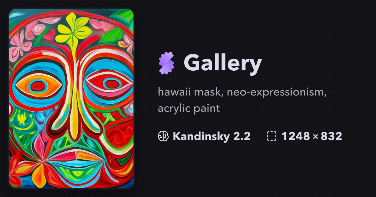 "hawaii mask, neo-expressionism, acrylic ..." | Gallery | Stablecog