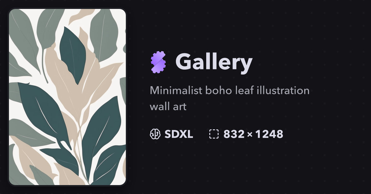 "Minimalist boho leaf illustration wal..." | Gallery | Stablecog
