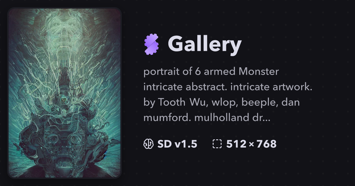 "portrait of 6 armed Monster intricate ab..." | Gallery | Stablecog