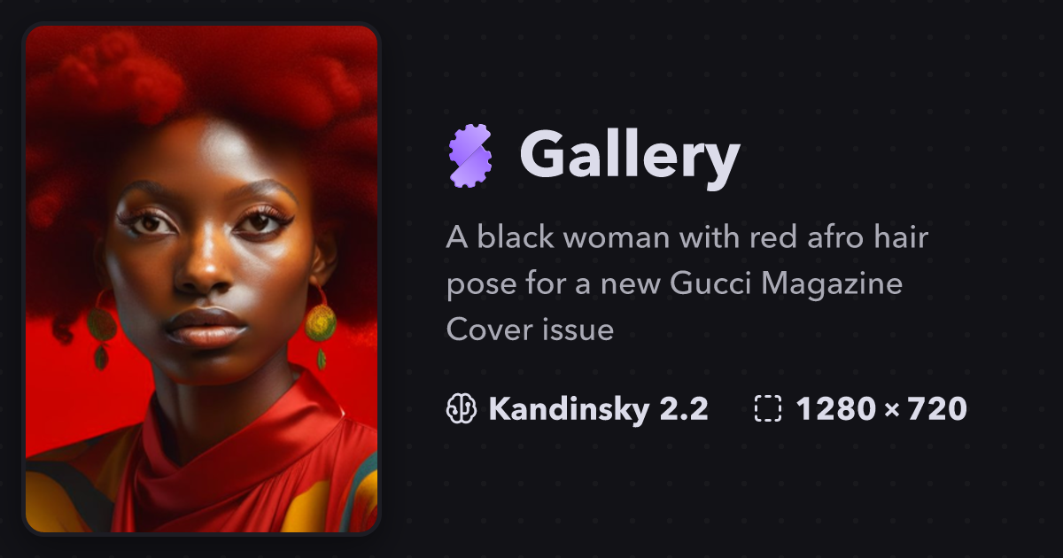 "A black woman with red afro hair pose..." | Gallery | Stablecog