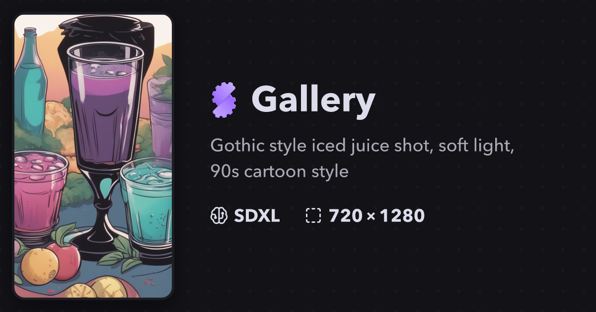 "Gothic style iced juice shot, soft light..." | Gallery | Stablecog
