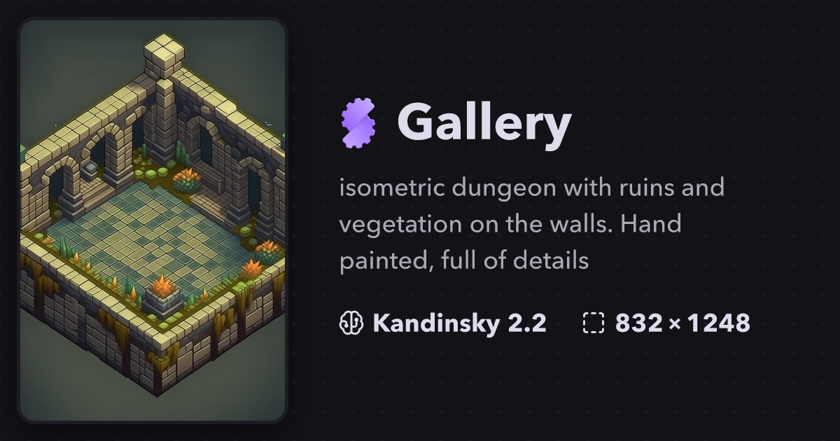 "isometric dungeon with ruins and vege..." | Gallery | Stablecog