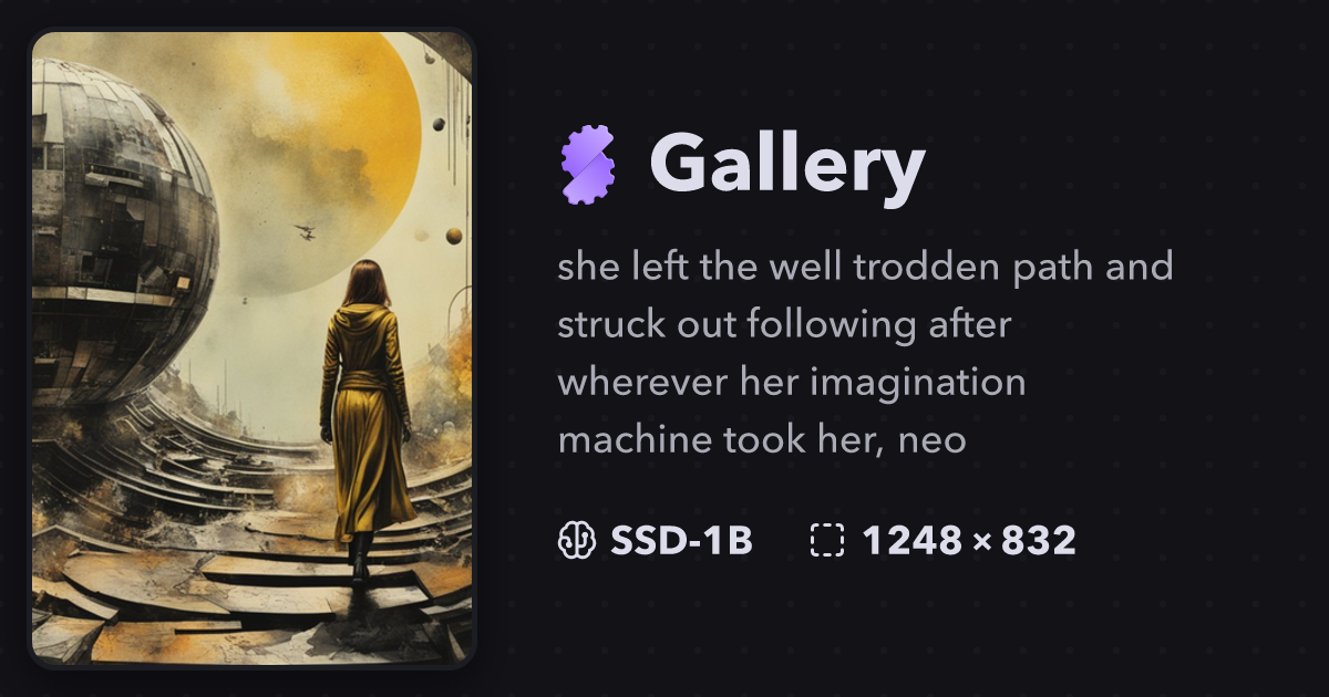"she left the well trodden path and st..." | Gallery | Stablecog