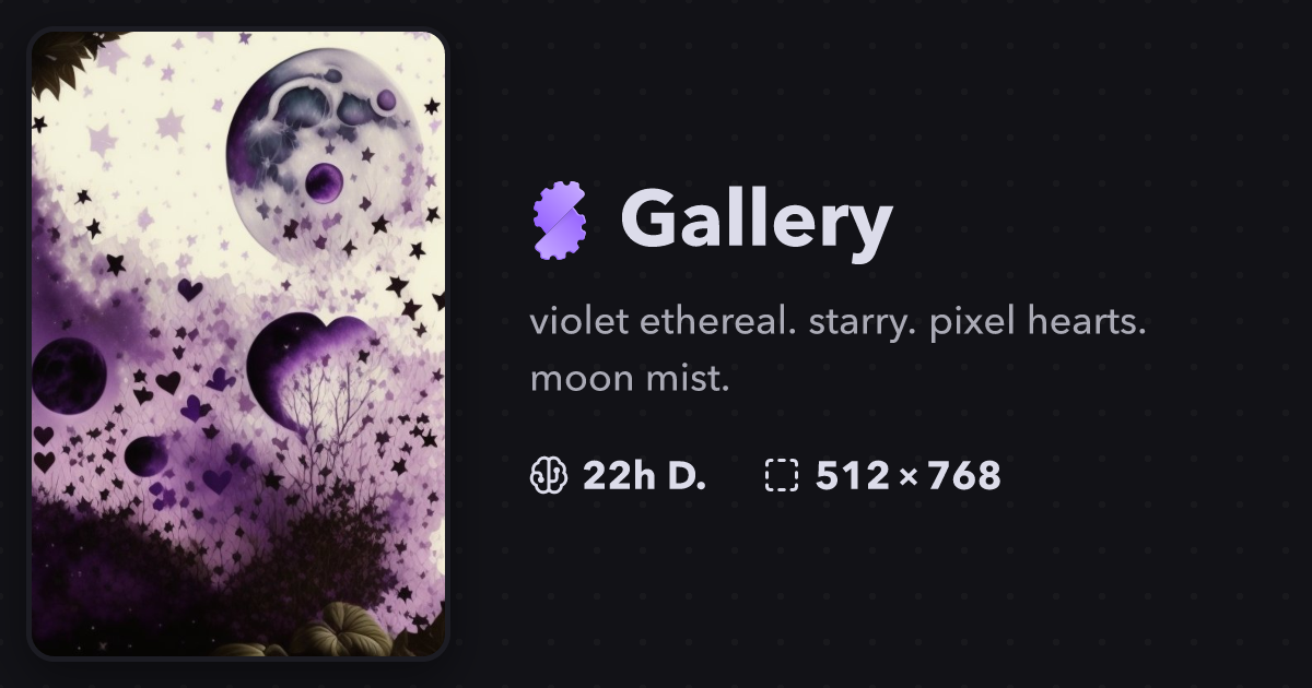 "violet ethereal. starry. pixel hearts..." | Gallery | Stablecog