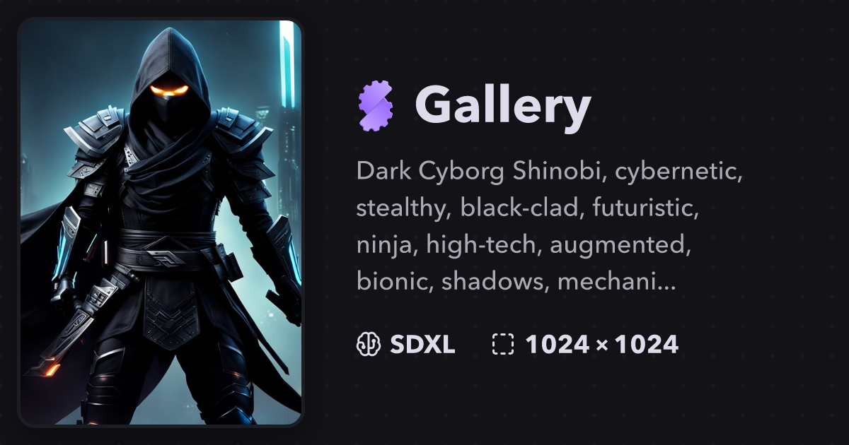 "Dark Cyborg Shinobi, cybernetic, stea..." | Gallery | Stablecog