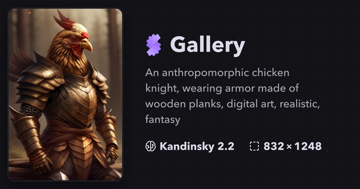 "An anthropomorphic chicken knight, we..." | Gallery | Stablecog