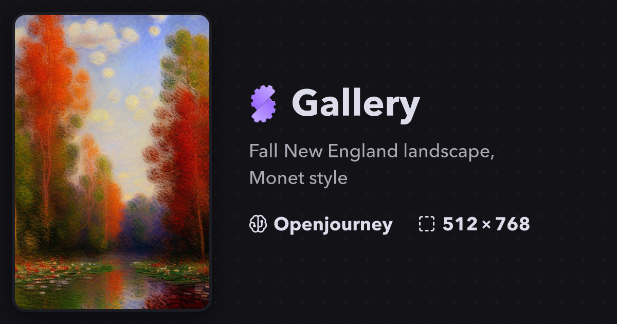 "Fall New England landscape, Monet style" | Gallery | Stablecog