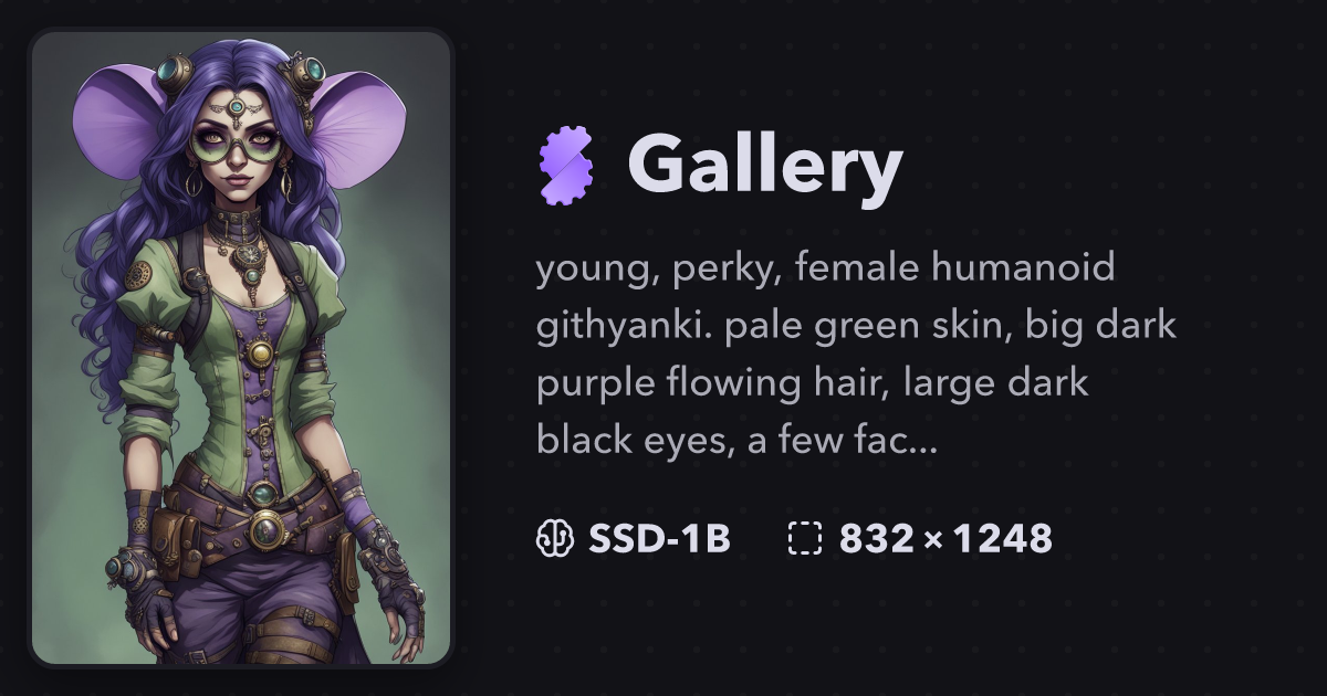 Young, perky, female humanoid githyanki. pale gree... | Gallery