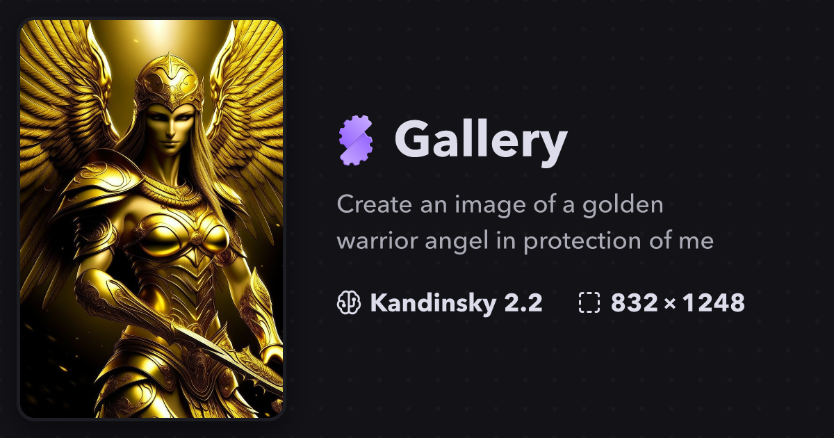 "Create an image of a golden warrior a..." | Gallery | Stablecog