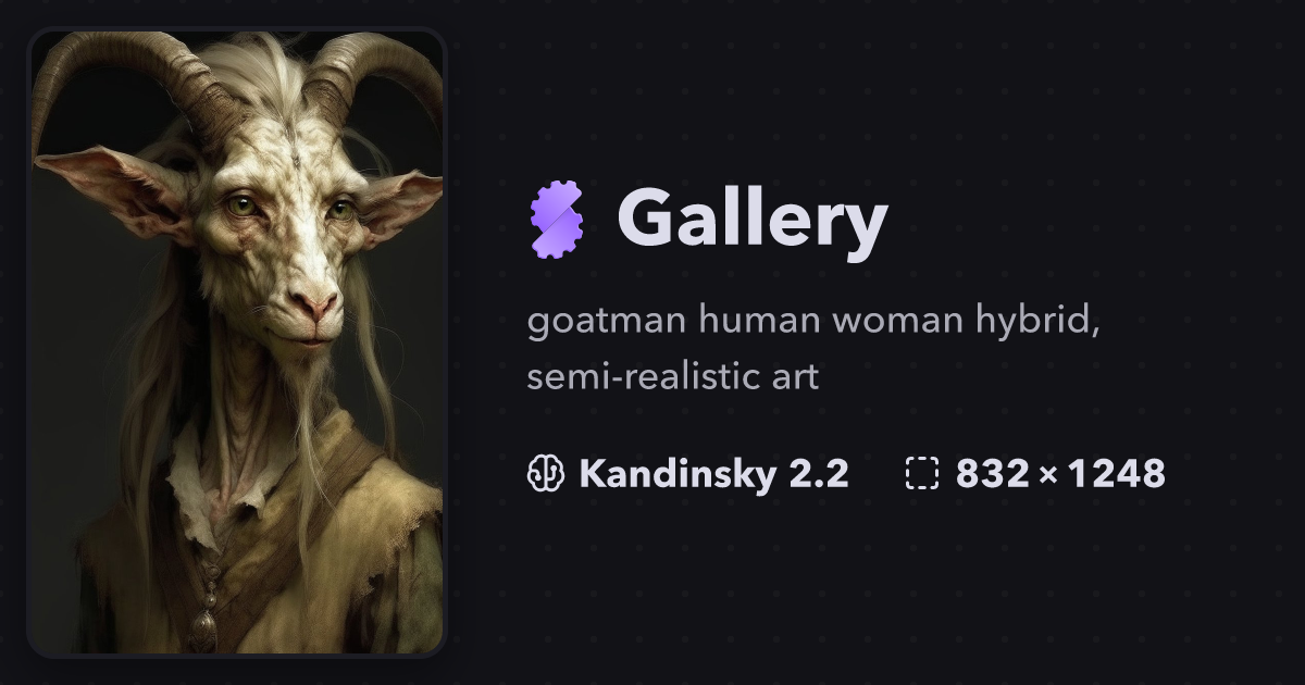 "goatman human woman hybrid, semi-real..." | Gallery | Stablecog