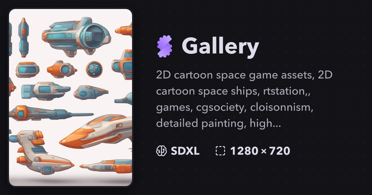 "2D cartoon space game assets, 2D cart..." | Gallery | Stablecog