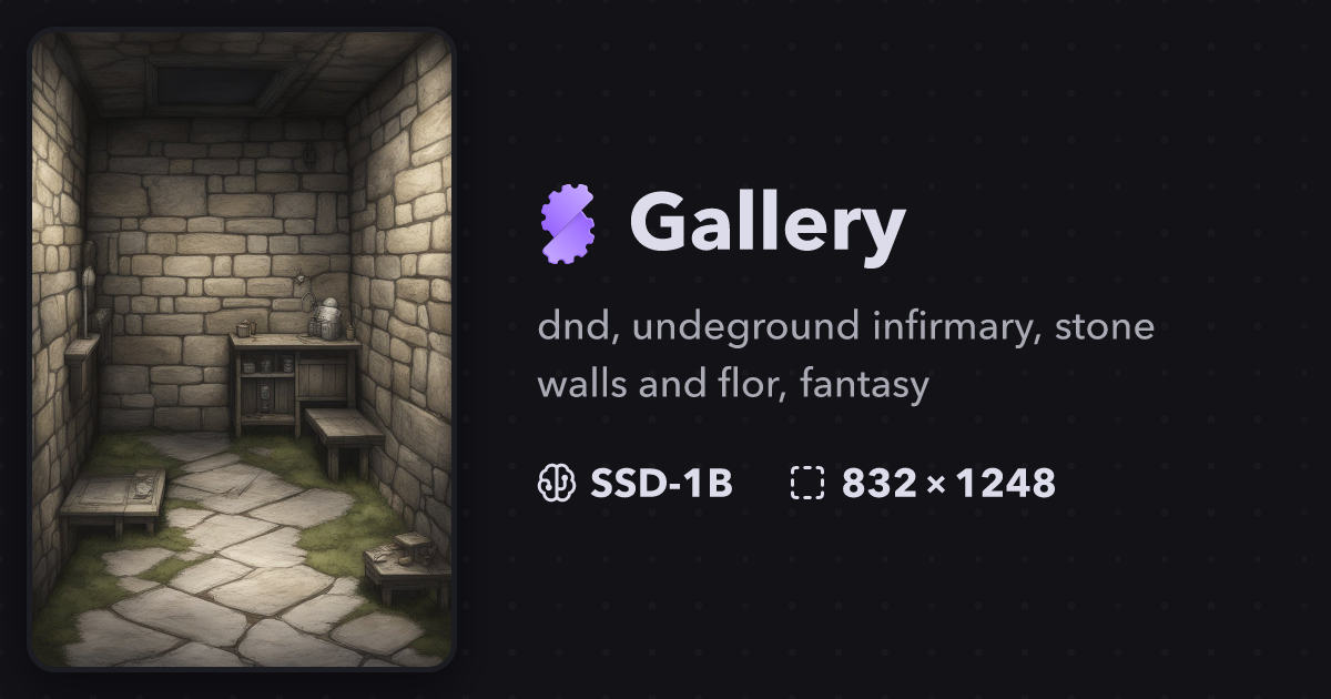"dnd, undeground infirmary, stone wall..." | Gallery | Stablecog