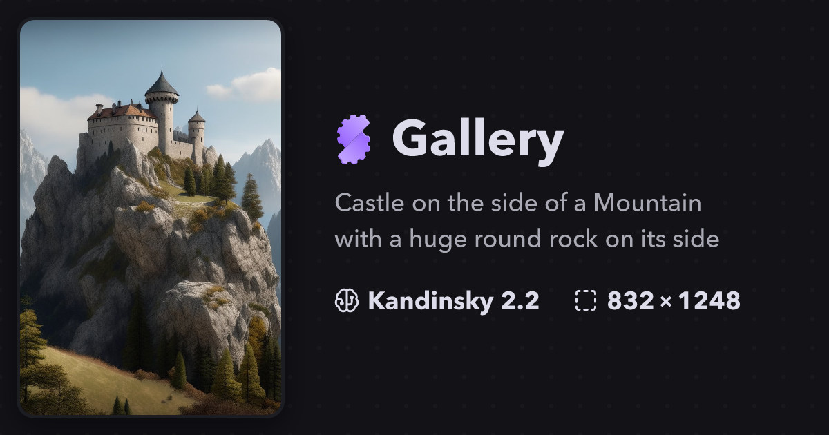 "Castle on the side of a Mountain with..." | Gallery | Stablecog