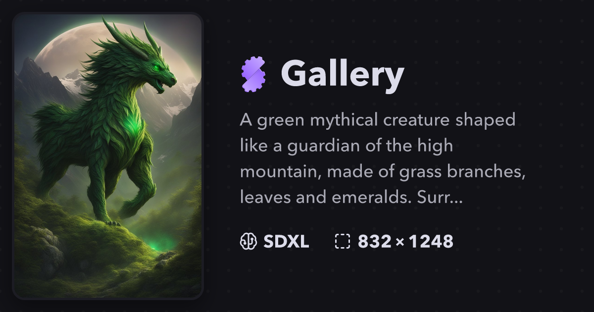 "A green mythical creature shaped like..." | Gallery | Stablecog