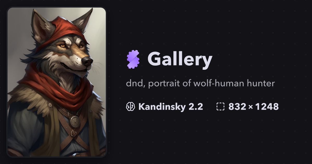 "dnd, portrait of wolf-human hunter" | Gallery | Stablecog