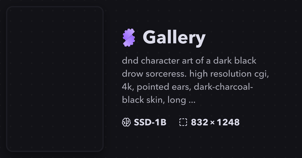 "dnd character art of a dark black dro..." | Gallery | Stablecog