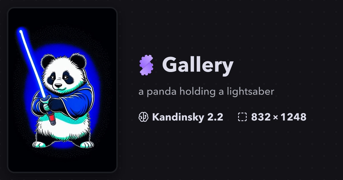 "a panda holding a lightsaber" | Gallery | Stablecog