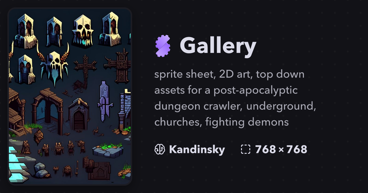 "sprite sheet, 2D art, top down assets..." | Gallery | Stablecog