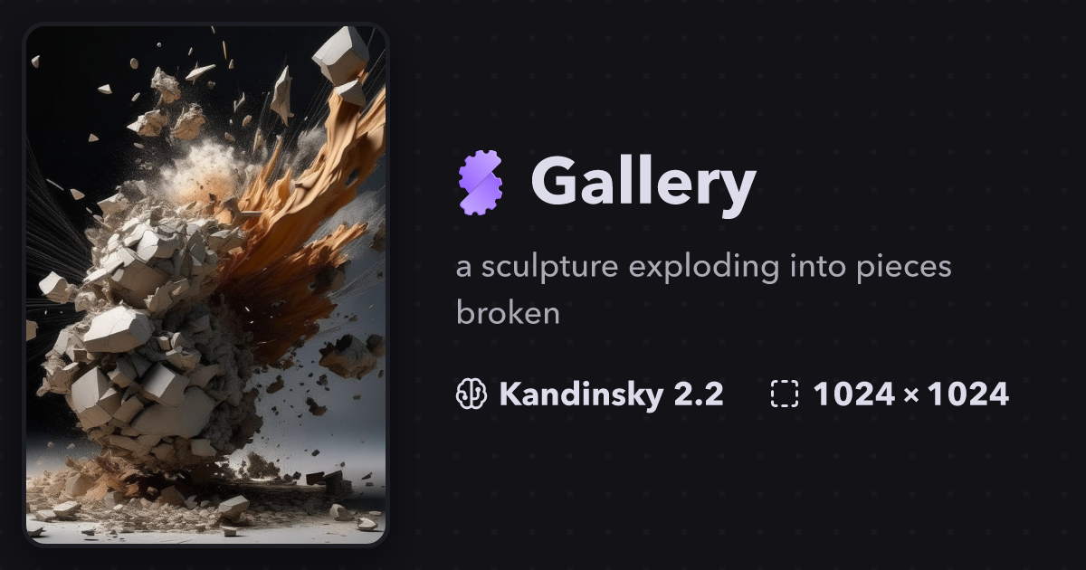 "a sculpture exploding into pieces broken" | Gallery | Stablecog