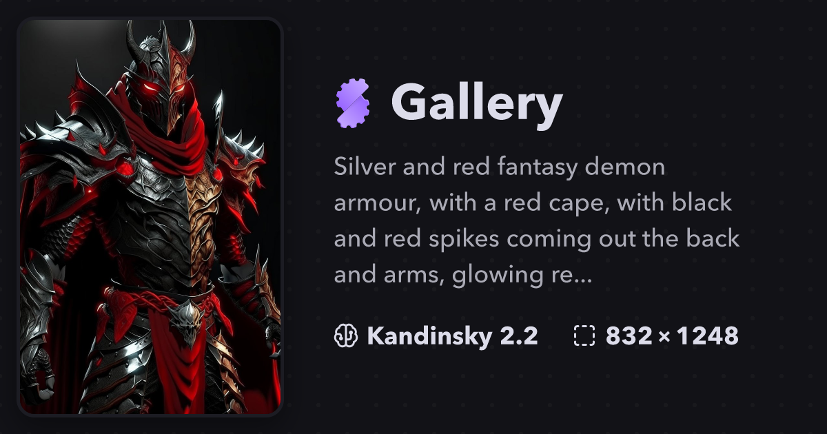 "Silver and red fantasy demon armour, ..." | Gallery | Stablecog
