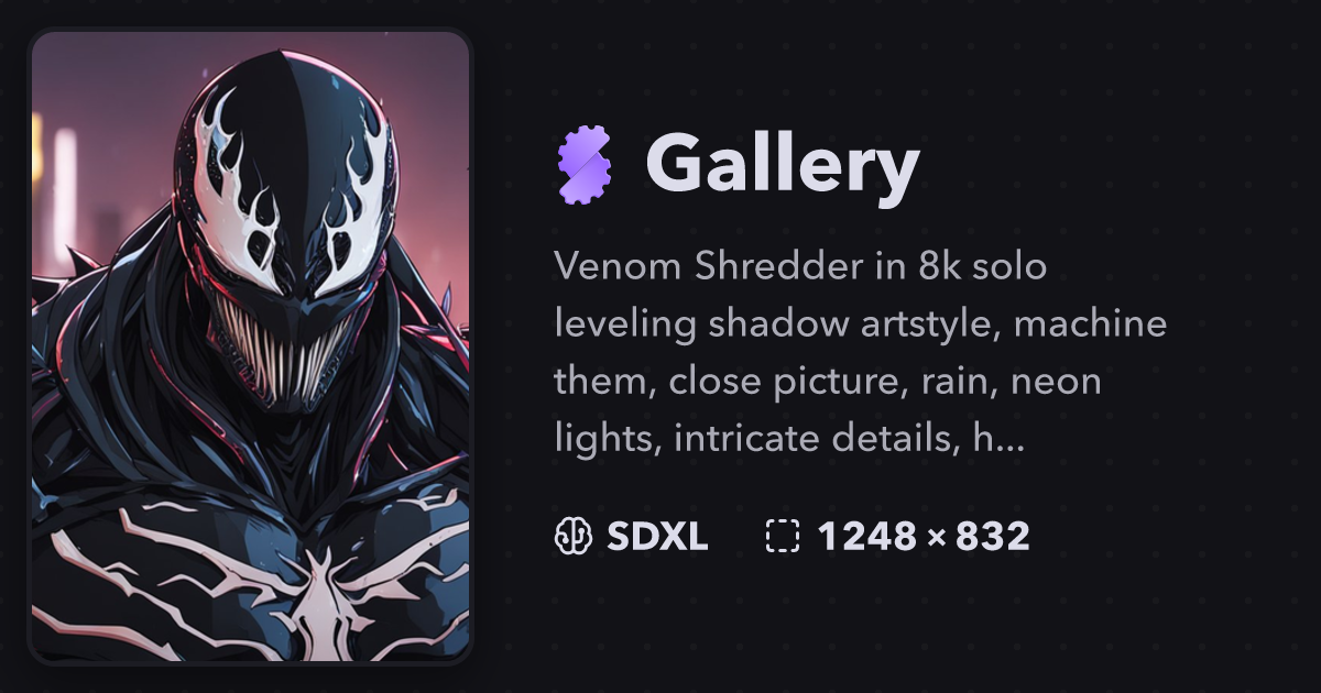 "Venom Shredder in 8k solo leveling sh..." | Gallery | Stablecog