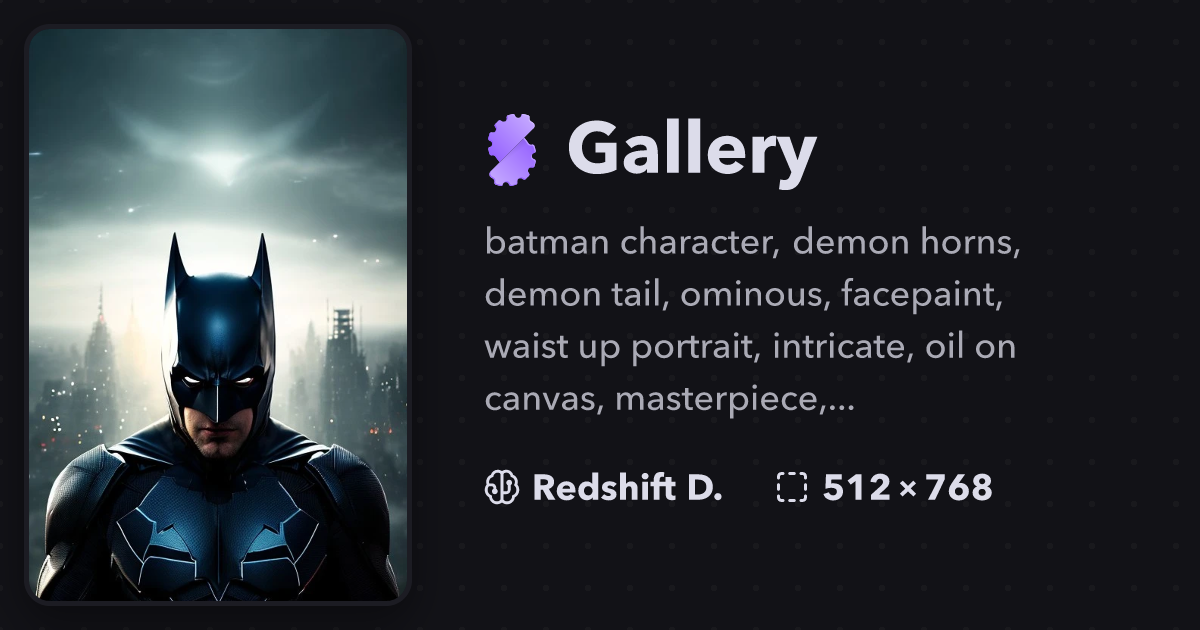 "batman character, demon horns, demon ..." | Gallery | Stablecog