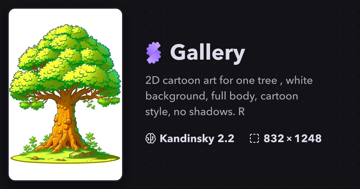 2D cartoon art for one tree , white background, fu... | Gallery