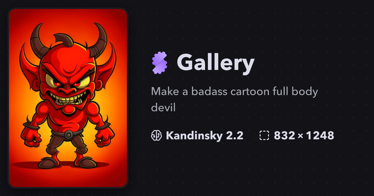 "Make a badass cartoon full body devil" | Gallery | Stablecog