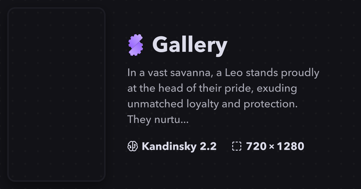 "In a vast savanna, a Leo stands proud..." | Gallery | Stablecog
