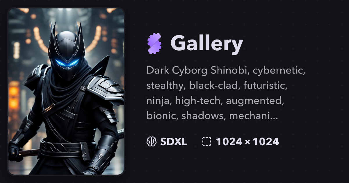 "Dark Cyborg Shinobi, cybernetic, stea..." | Gallery | Stablecog