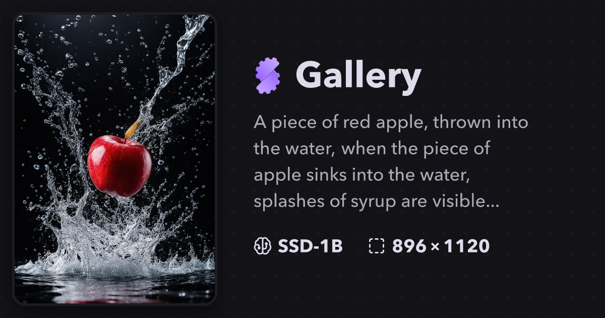 "A piece of red apple, thrown into the..." | Gallery | Stablecog