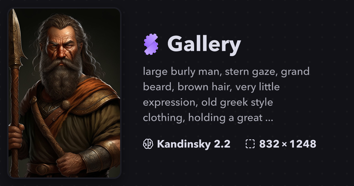 "large burly man, stern gaze, grand be..." | Gallery | Stablecog