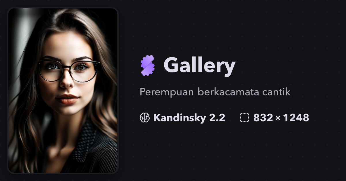 "Perempuan berkacamata cantik" | Gallery | Stablecog