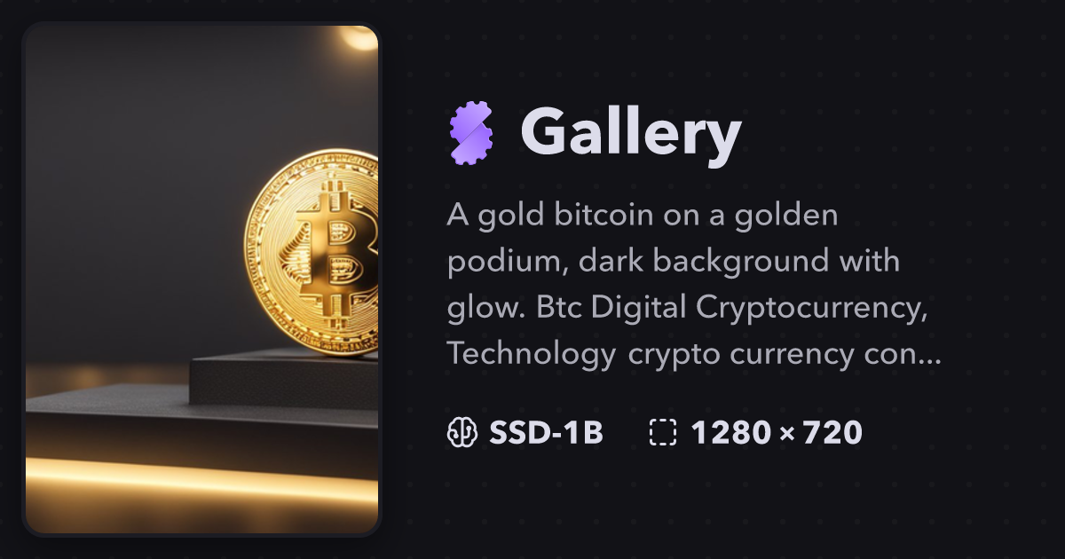 "A gold bitcoin on a golden podium, da..." | Gallery | Stablecog