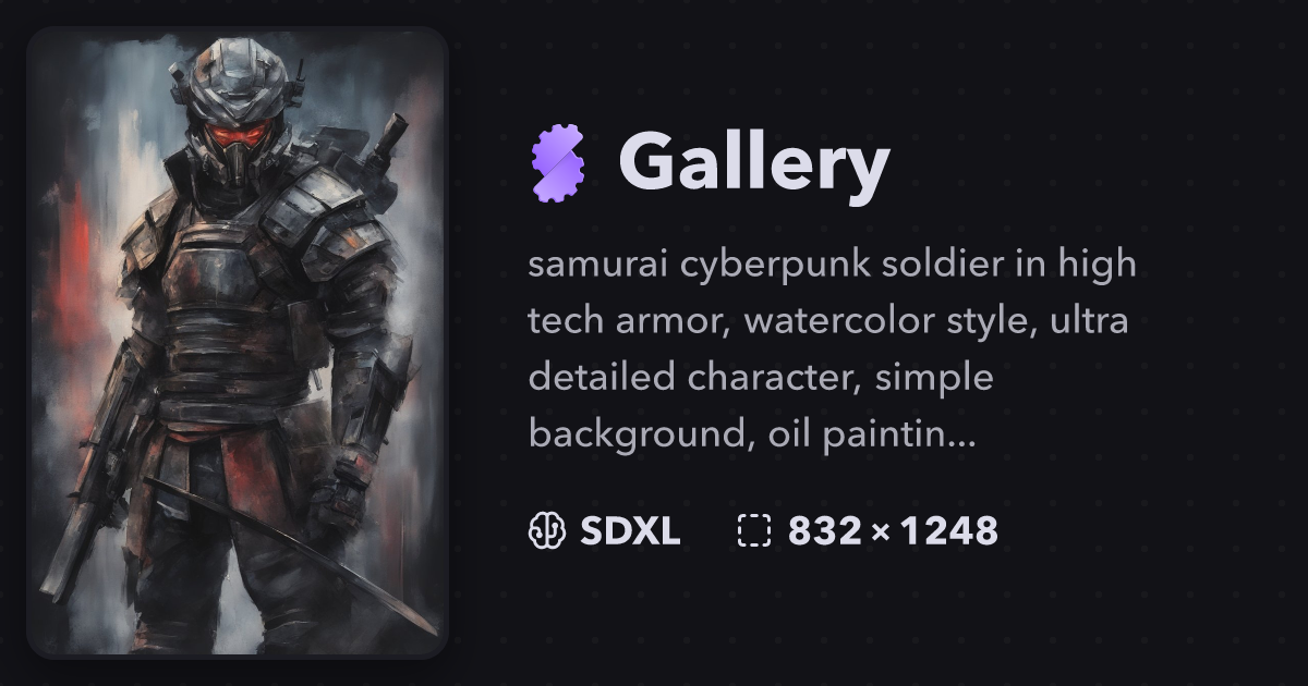 "samurai cyberpunk soldier in high tec..." | Gallery | Stablecog