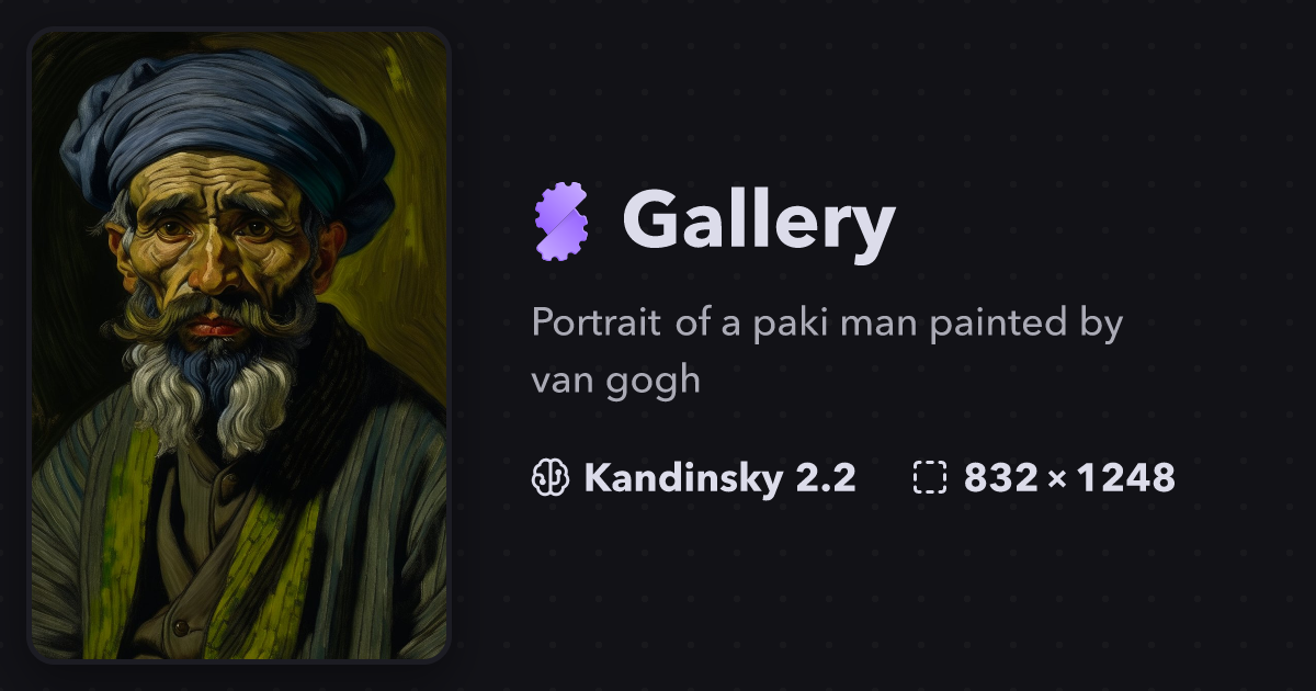 "Portrait of a paki man painted by van..." | Gallery | Stablecog