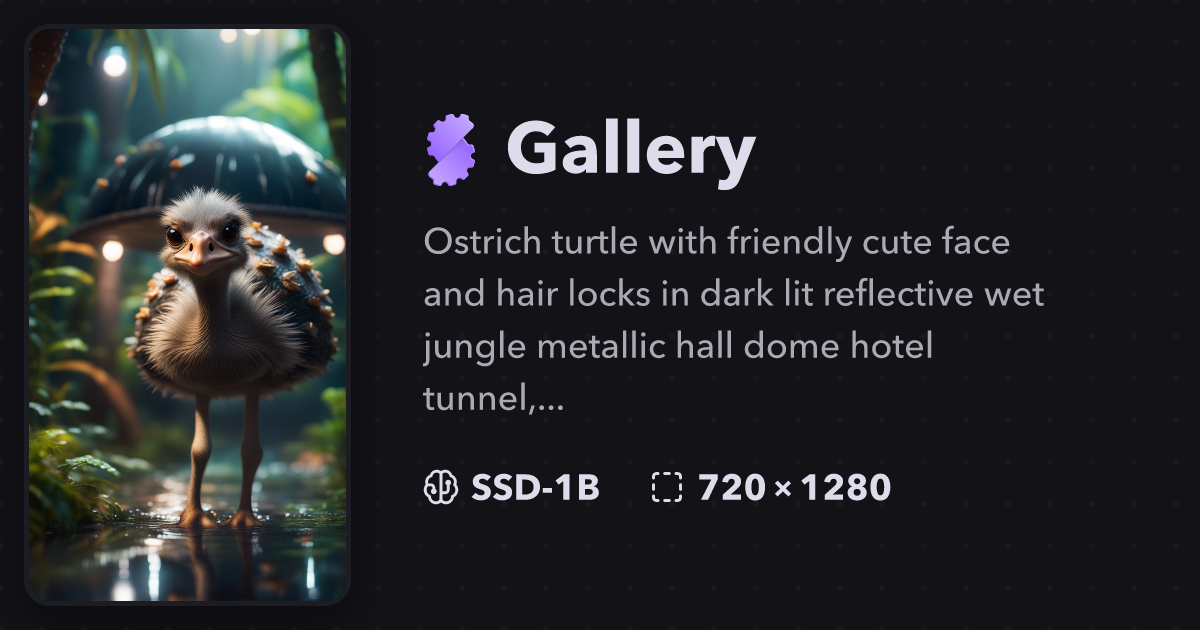 "Ostrich turtle with friendly cute face a..." | Gallery | Stablecog