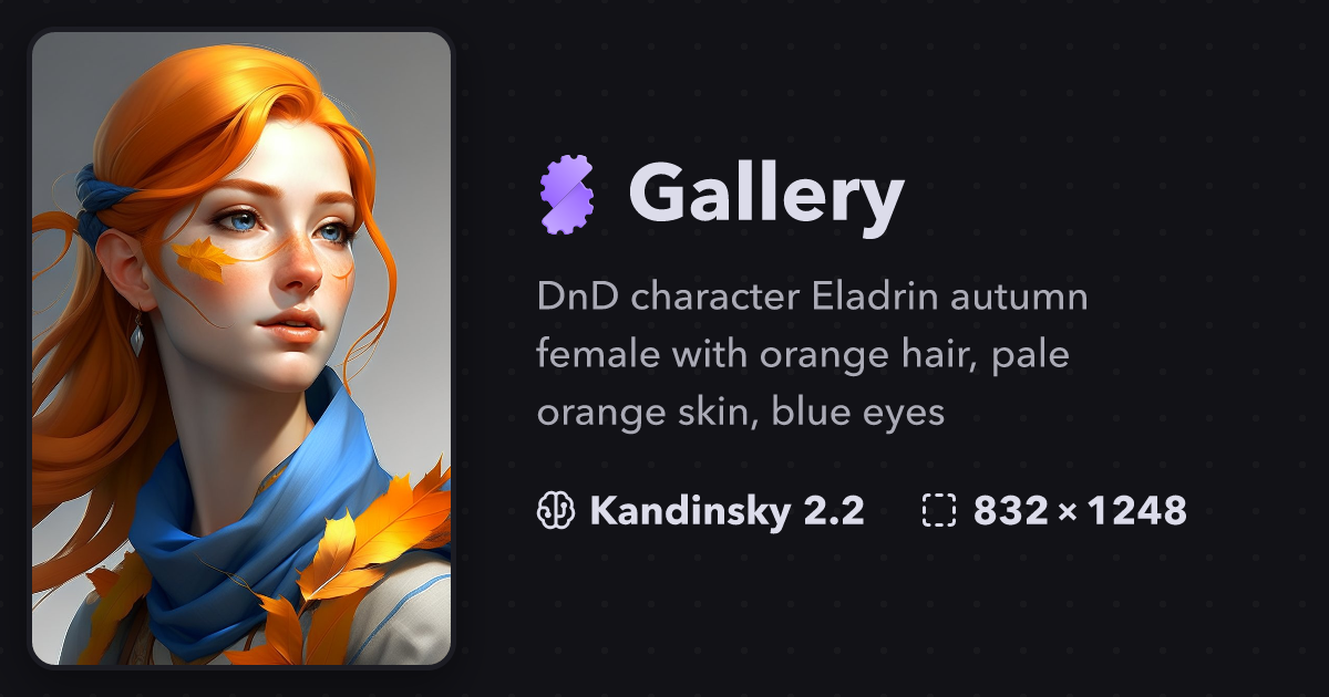 "DnD character Eladrin autumn female w..." | Gallery | Stablecog