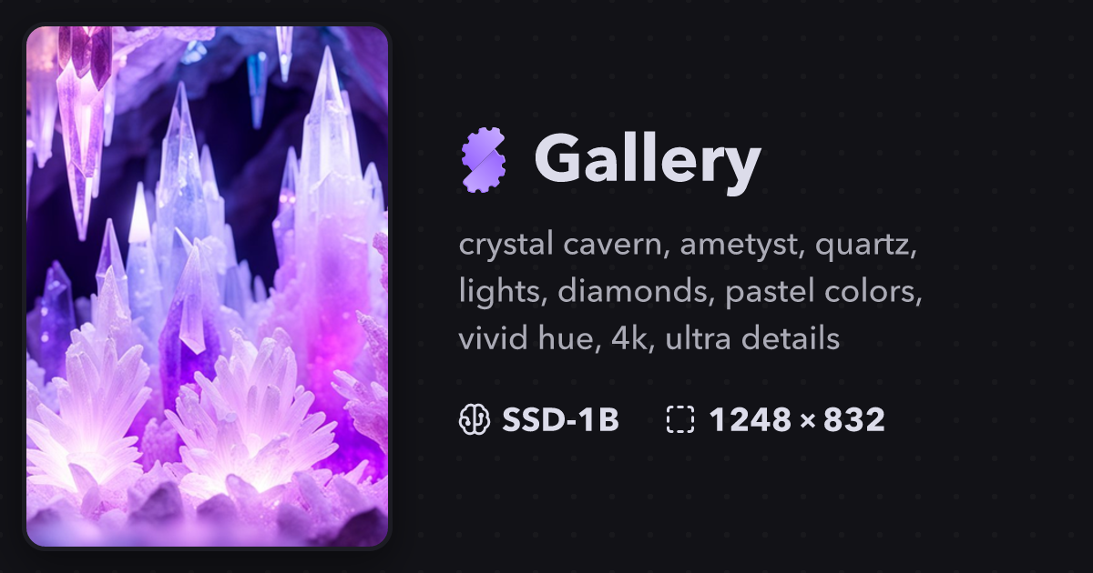 "crystal cavern, ametyst, quartz, ligh..." | Gallery | Stablecog