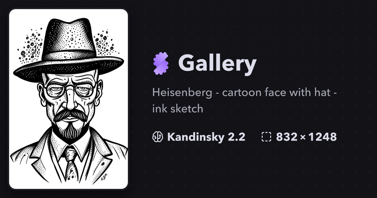 "Heisenberg - cartoon face with hat - ..." | Gallery | Stablecog