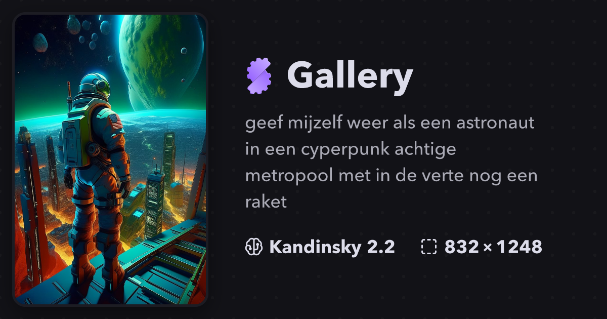 "geef mijzelf weer als een astronaut i..." | Gallery | Stablecog