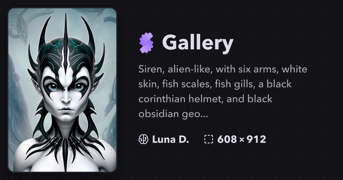 "Siren, alien-like, with six arms, whi..." | Gallery | Stablecog