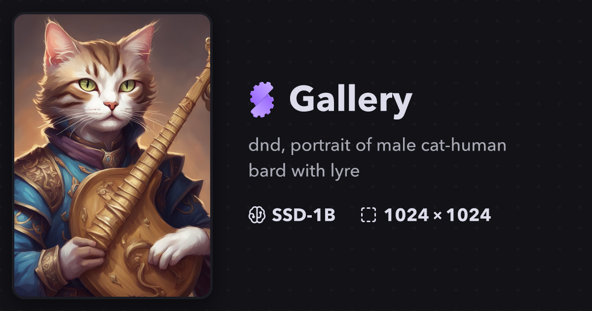 "dnd, portrait of male cat-human bard ..." | Gallery | Stablecog