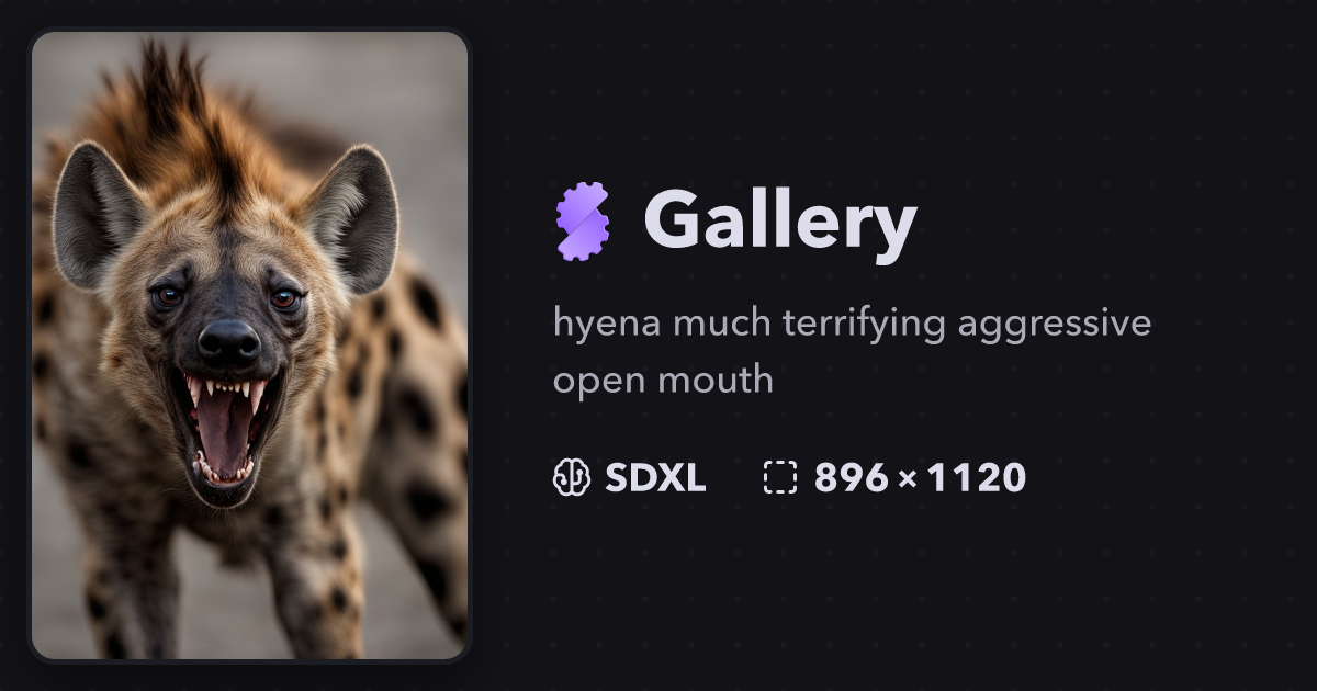 "hyena much terrifying aggressive open..." | Gallery | Stablecog