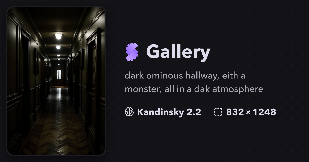 "dark ominous hallway, eith a monster,..." | Gallery | Stablecog