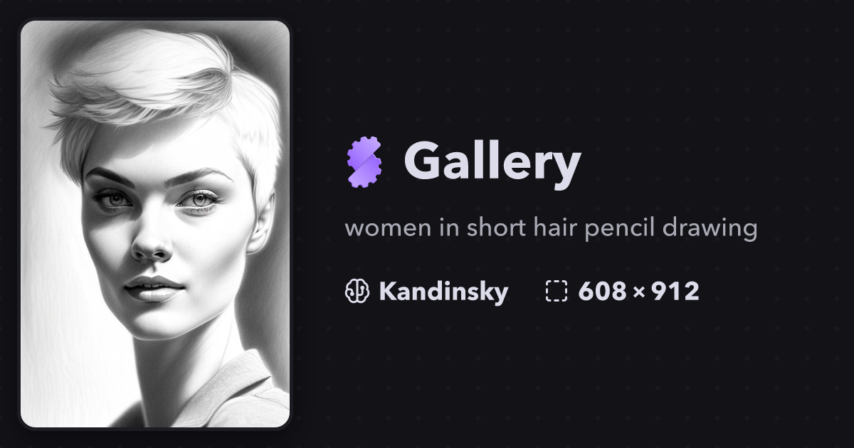 "women in short hair pencil drawing" | Gallery | Stablecog