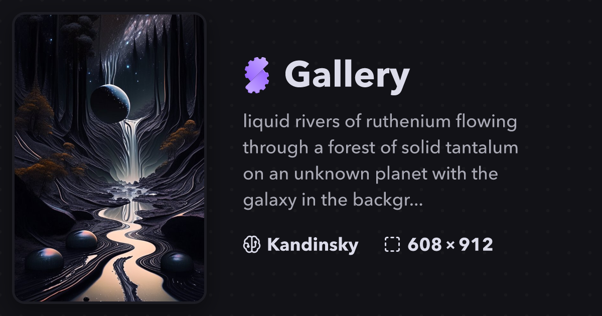 "liquid rivers of ruthenium flowing th..." | Gallery | Stablecog